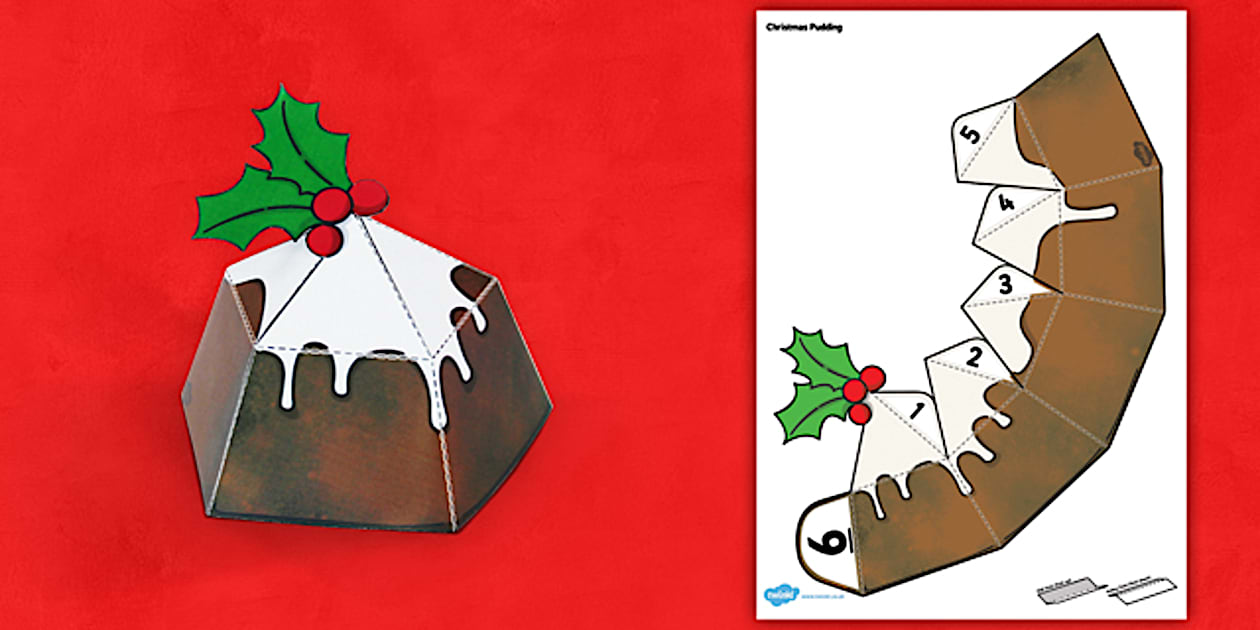 Christmas Cake Paper Model (teacher made) - Twinkl