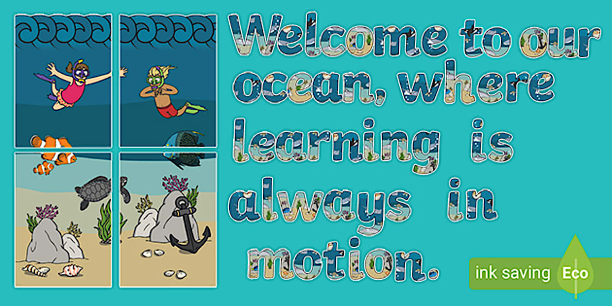 Ocean Door Display | Ocean Theme for Classroom | Twinkl