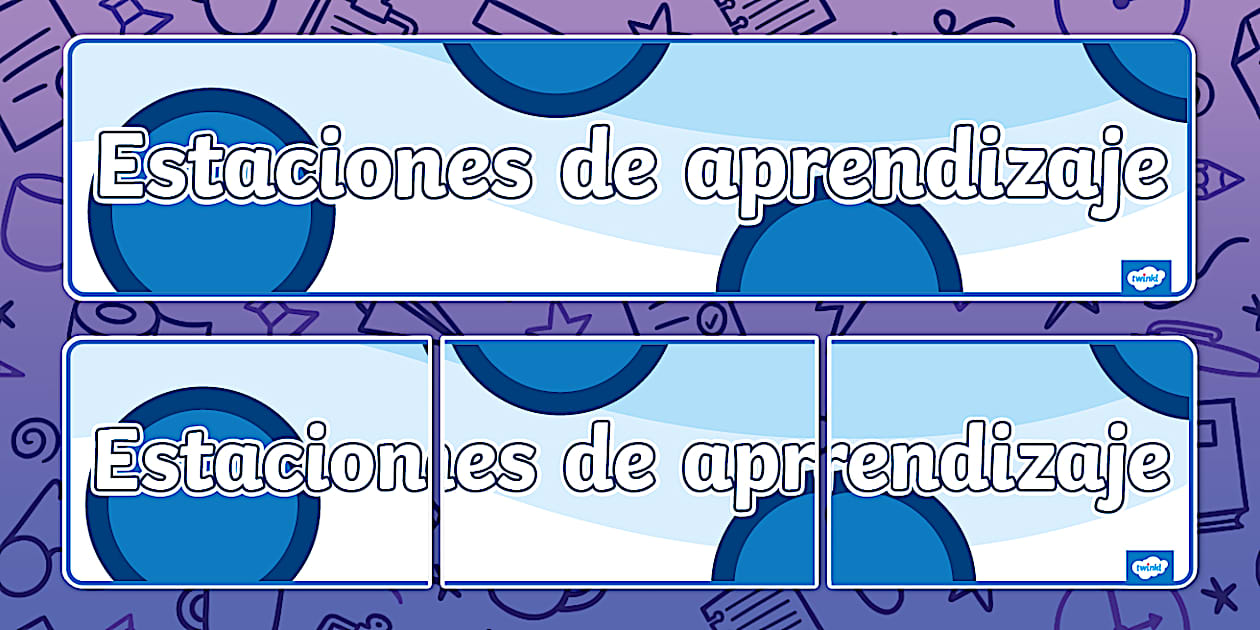 Pancarta: Estaciones de aprendizaje (teacher made) - Twinkl