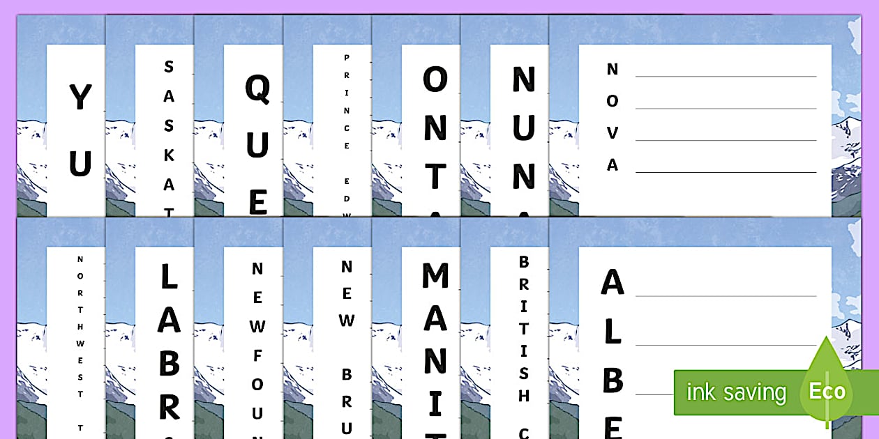 Canada's Provinces and Territories Acrostic Poem - Twinkl