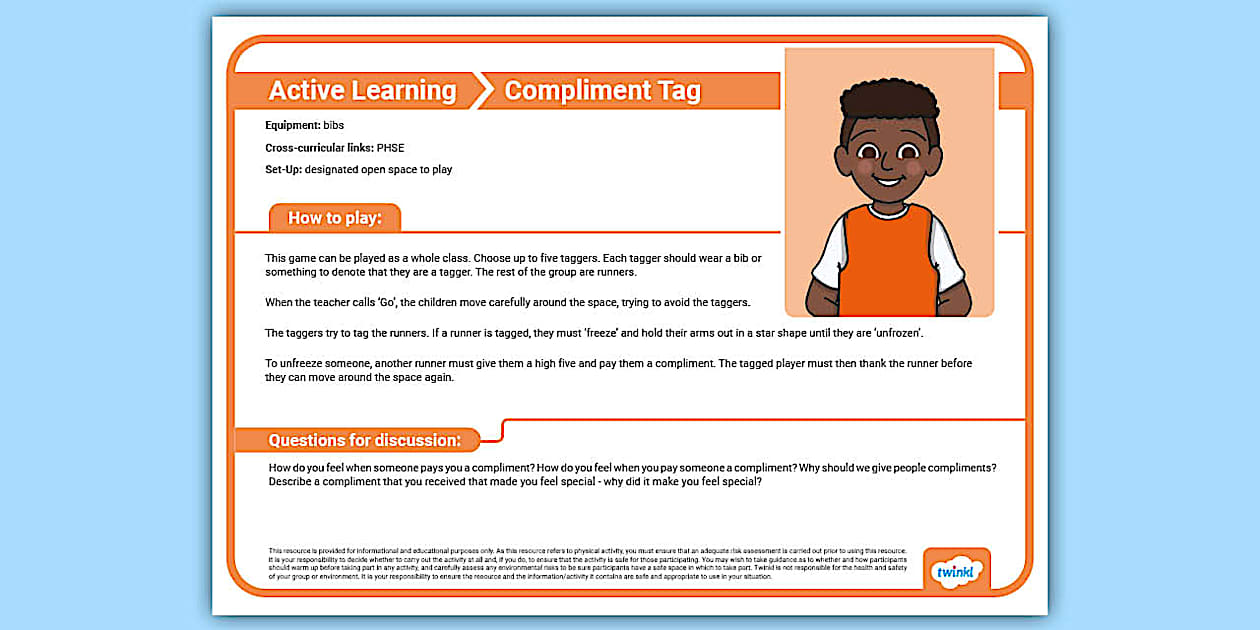Active Learning - Compliment Tag - PE (teacher made)
