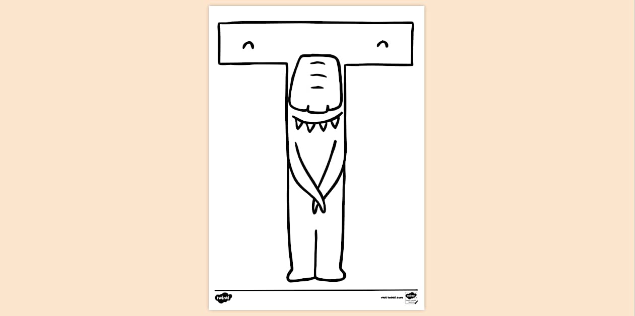 T Colouring Page | Colouring Sheets - Twinkl