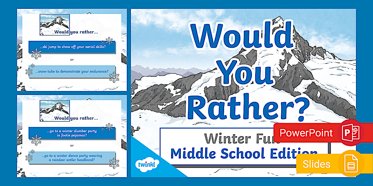 Would You Rather? PowerPoint & Google Slides - Winter Fun