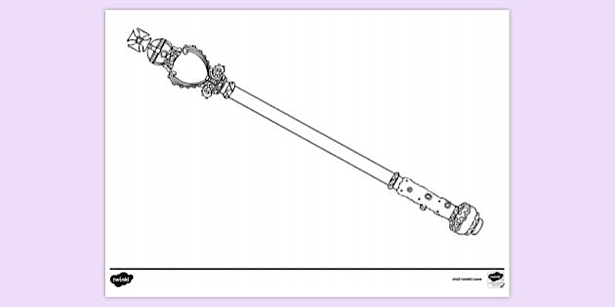 Sovereign's Sceptre Colouring Sheet (teacher made) - Twinkl