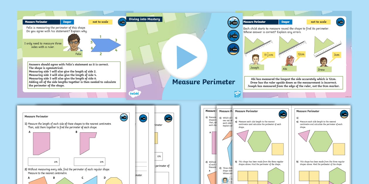 👉 Year 3 Diving into Mastery: Step 11 Measure Perimeter Teaching Pack