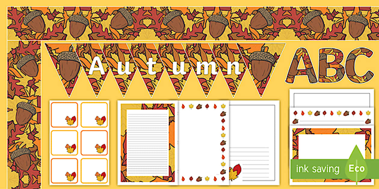 Autumn-Themed Natural Display Pack (Teacher-Made) - Twinkl
