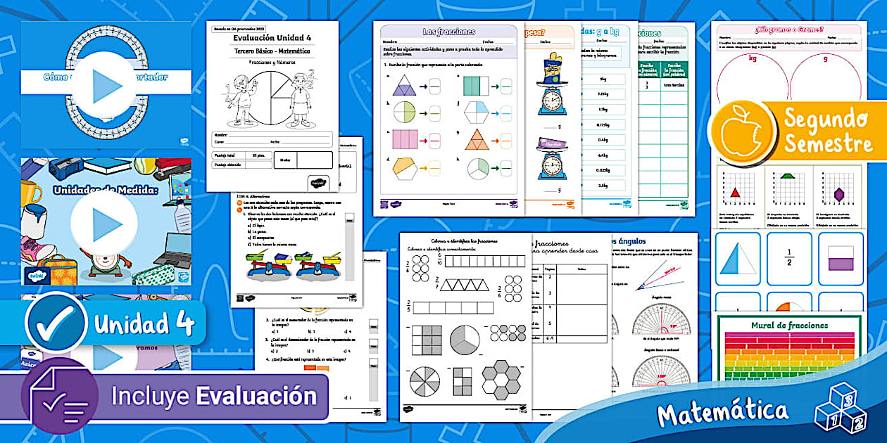 Pack de recursos de Matemática 3º Unidad 4