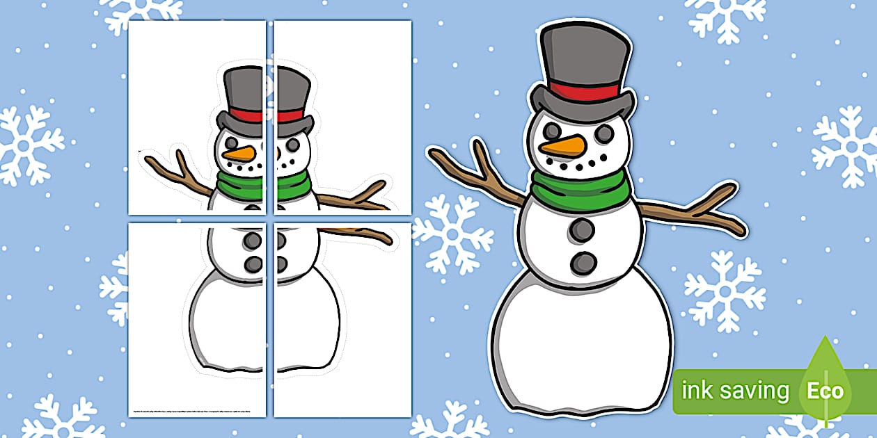 Snowperson Large Cut-Out (teacher made) - Twinkl