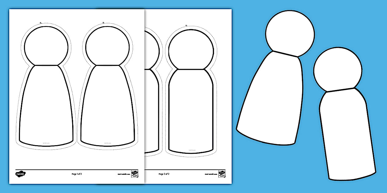 Blank Peg Doll Templates (teacher made) - Twinkl