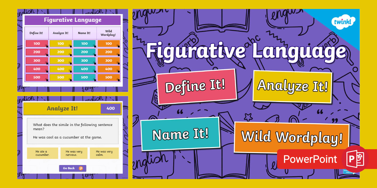 Seventh Grade Figurative Language Game Show PowerPoint