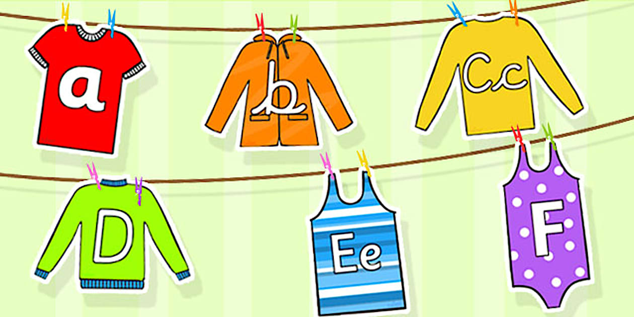 Editable Alphabet Washing Line Display Cut Outs - Twinkl