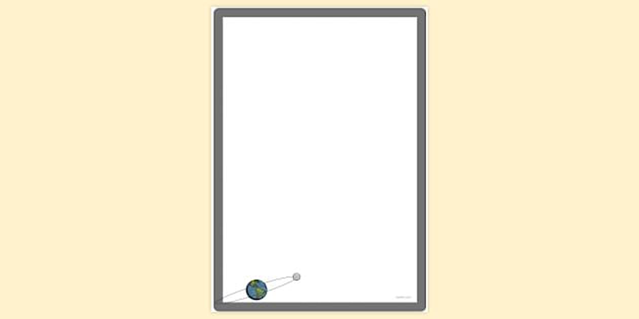 Simple Blank Moon's Orbit Page Border | Twinkl