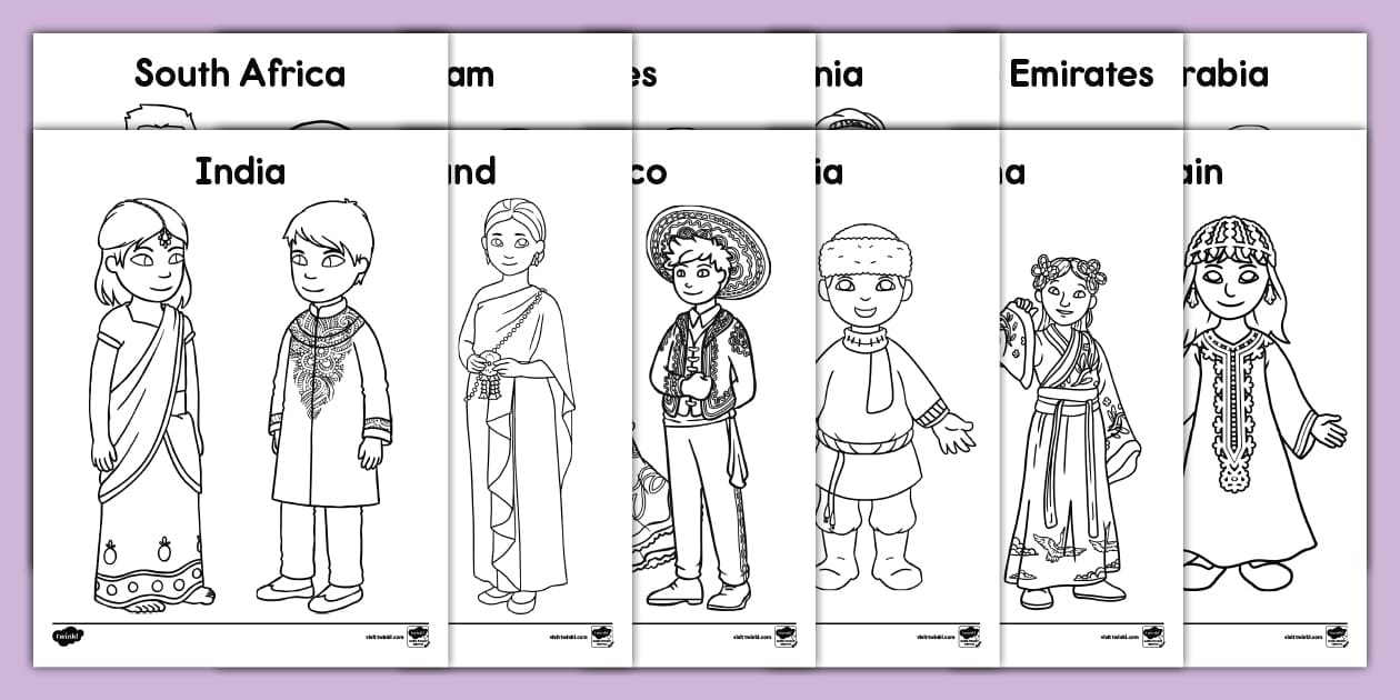 Multicultural Coloring Pages | Teaching Resource | Twinkl US