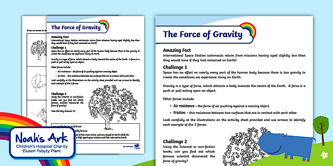 FREE! - The Force of Gravity Activity Sheet (teacher made)