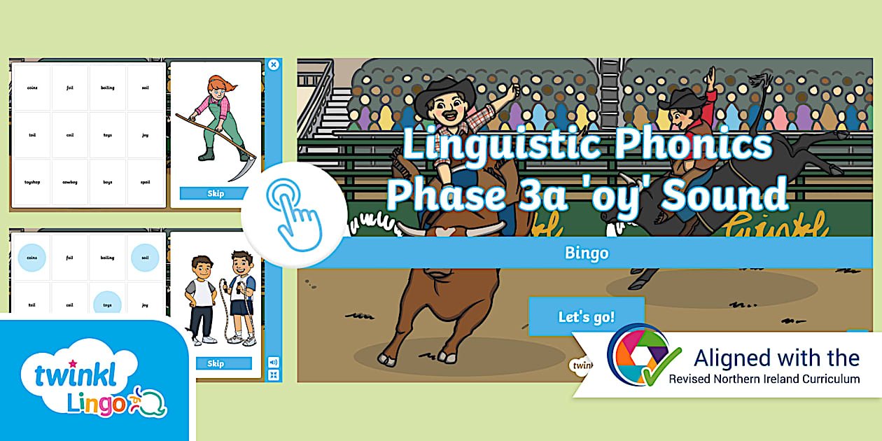 Linguistic Phonics Phase 3a 'oy' Sound Bingo Game - Twinkl