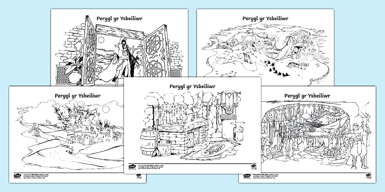 Perygl yr Ysbeiliwr: Tudalennau Lliwio - Twinkl