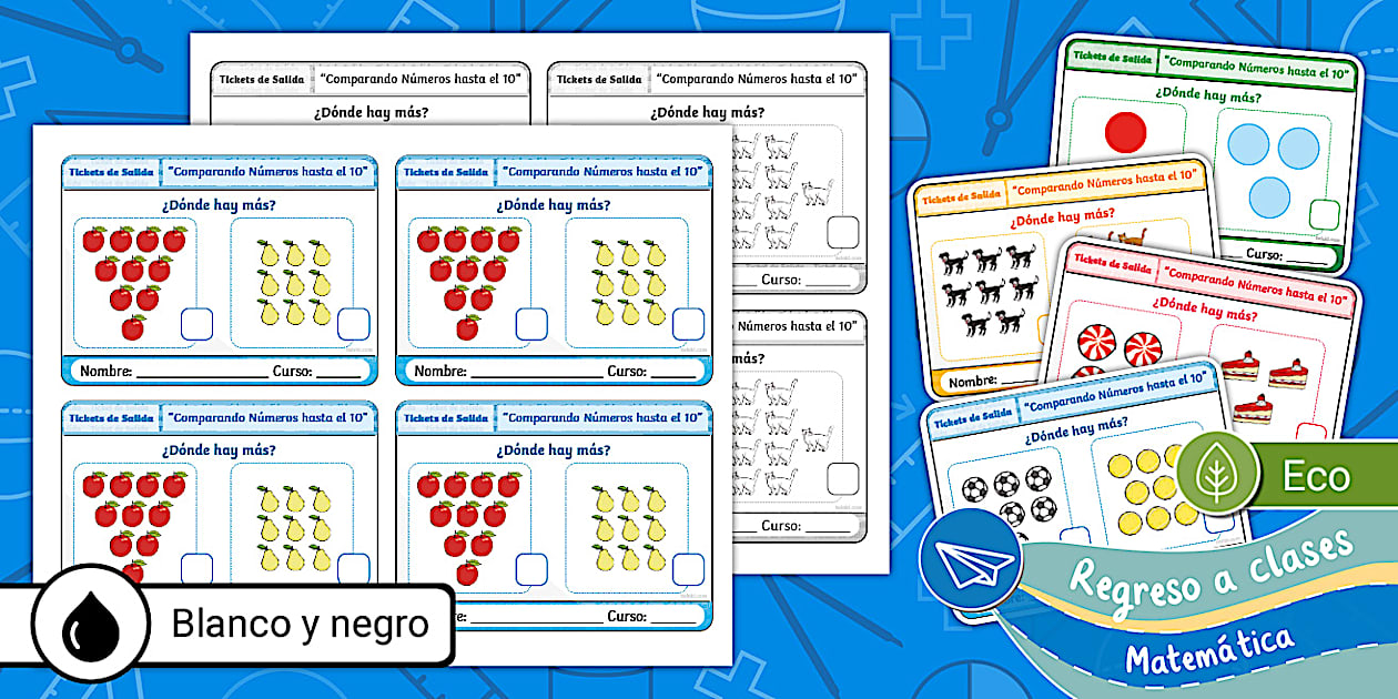 comparación números 1 al 10 1° básico matemática comparar