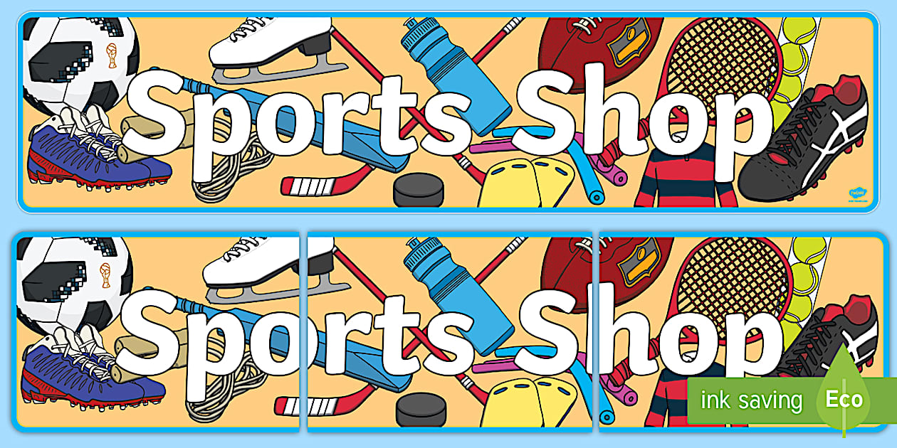 Editable Sports Shop Role Play Display Banner (teacher made)