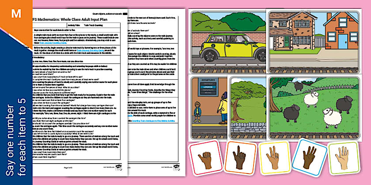 EYFS Maths Train Track Counting Adult Input Plan and Pack