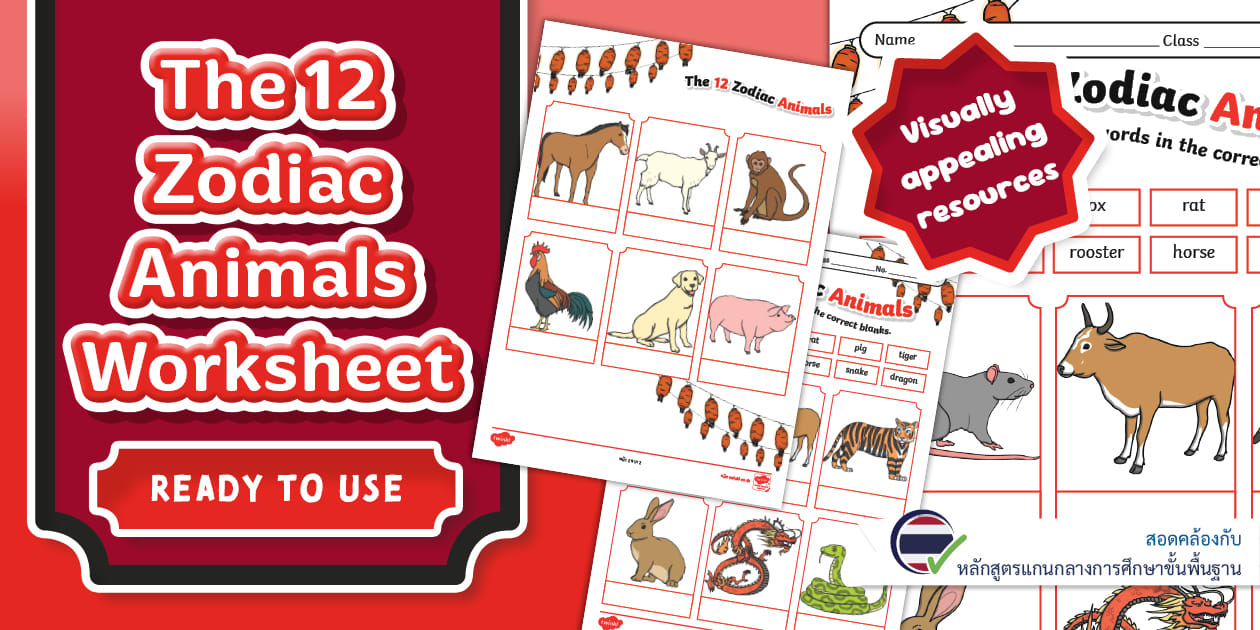 * NEW * Chinese Zodiac Animals Worksheet