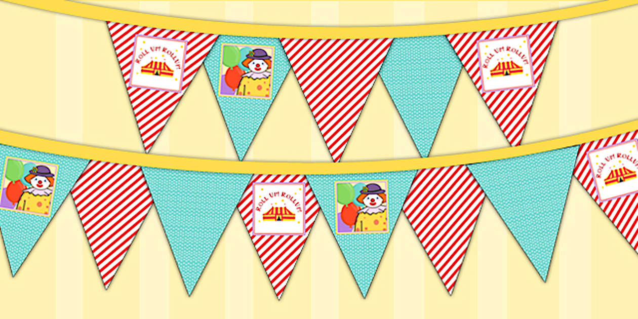 Circus Themed Birthday Party Picture Bunting (teacher made)