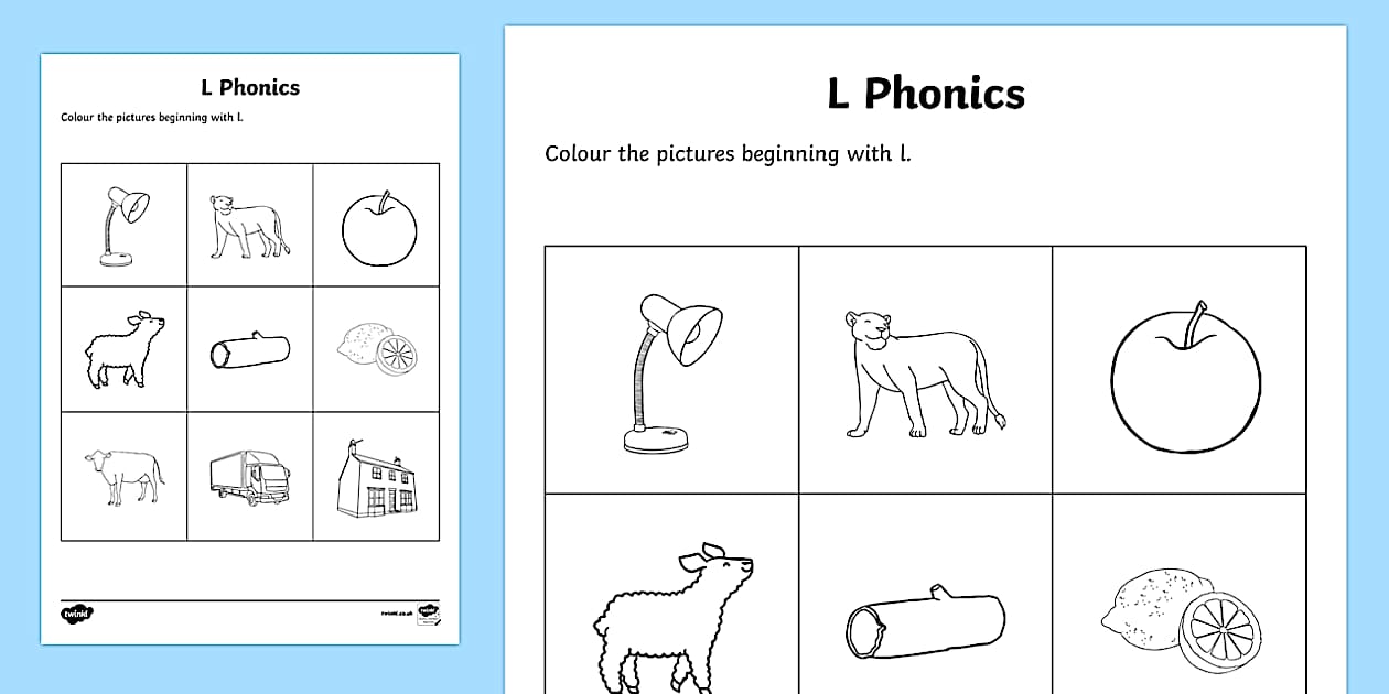 Phonics 'l' Worksheet | Literacy | Oral Language Resource