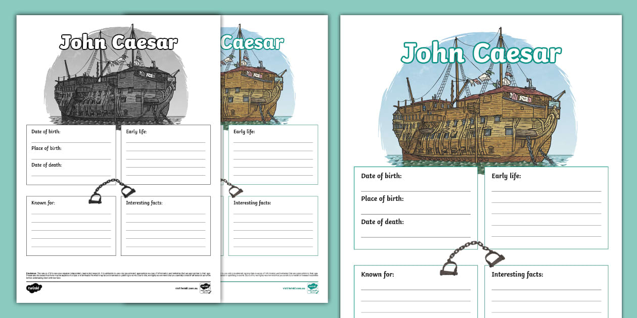 John Caesar Fact File Template (Teacher-Made) - Twinkl