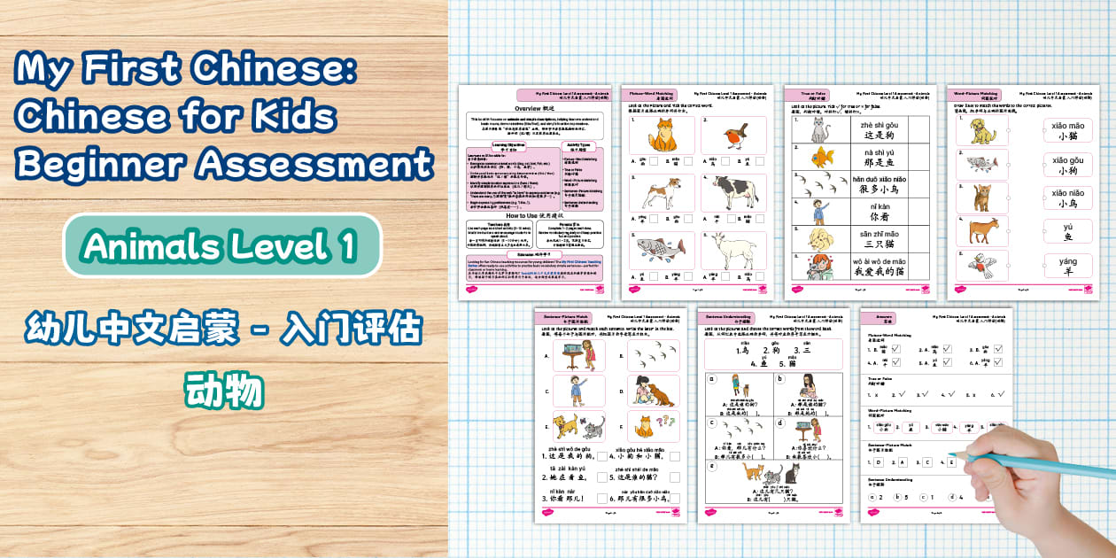 My First Chinese: Chinese for Kids - Level 1 Beginner Assessment Sheet