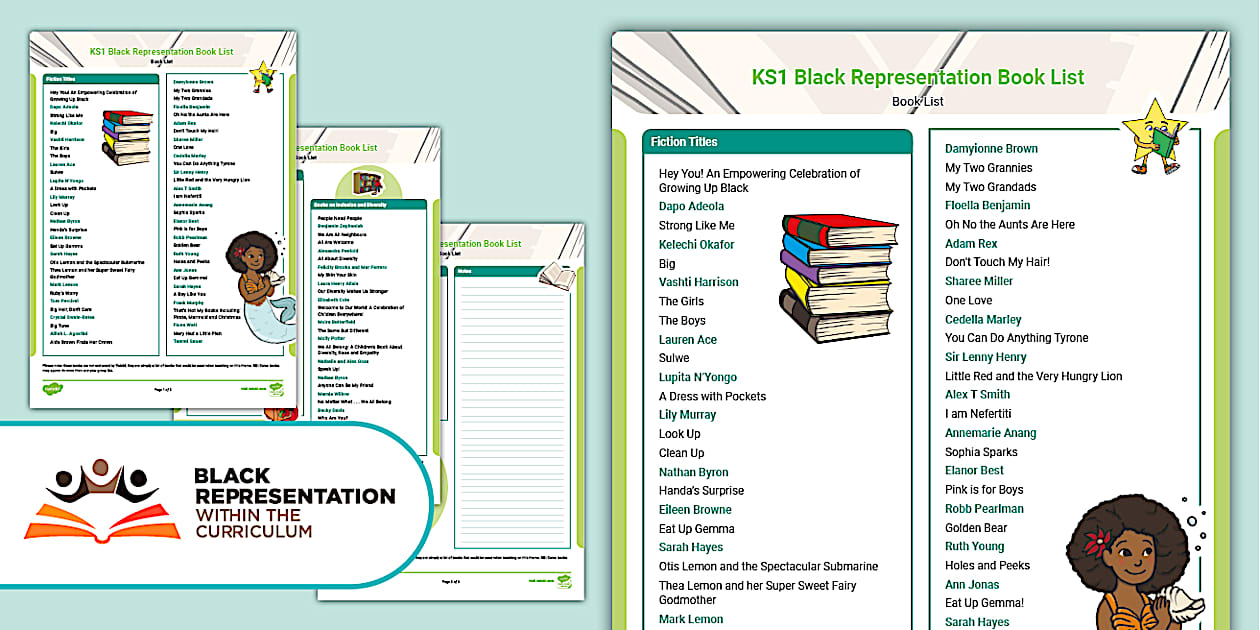 KS1 Black Representation Book List (teacher made) - Twinkl