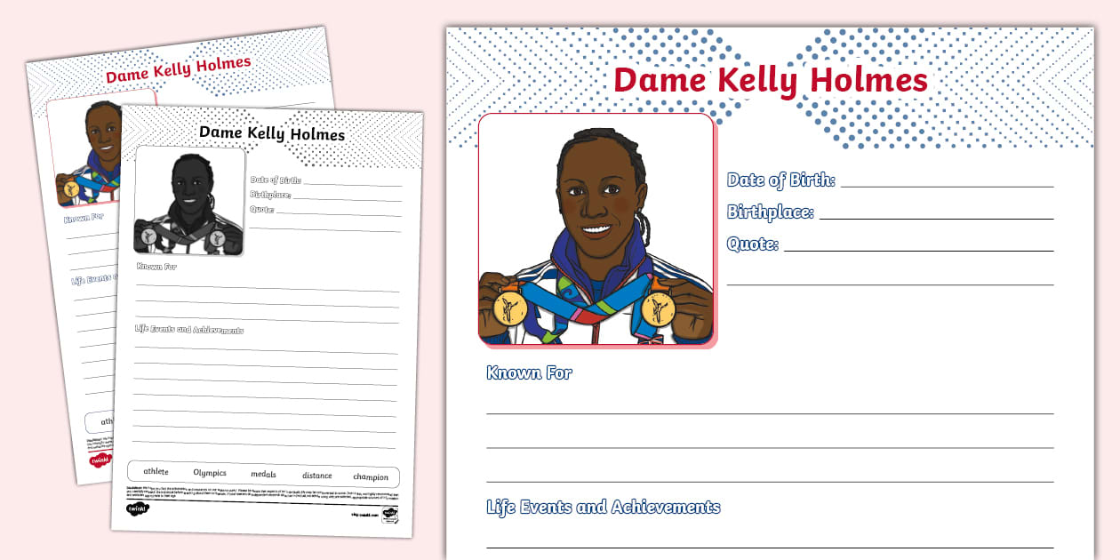 Dame Kelly Holmes Biography Template (Teacher-Made) - Twinkl