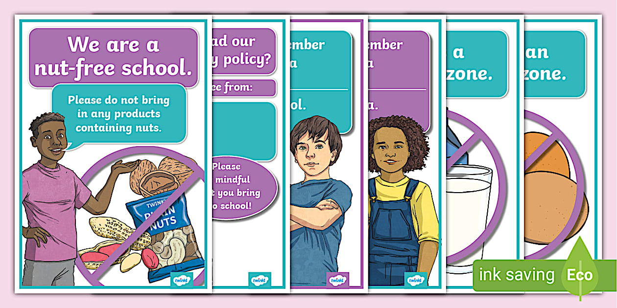 Editable Lunchtime Allergy Display Posters (teacher made)
