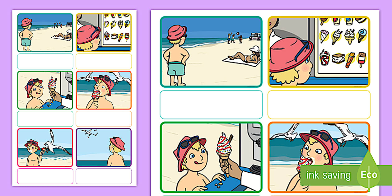 At the Seaside Sequencing Cards (teacher made) - Twinkl