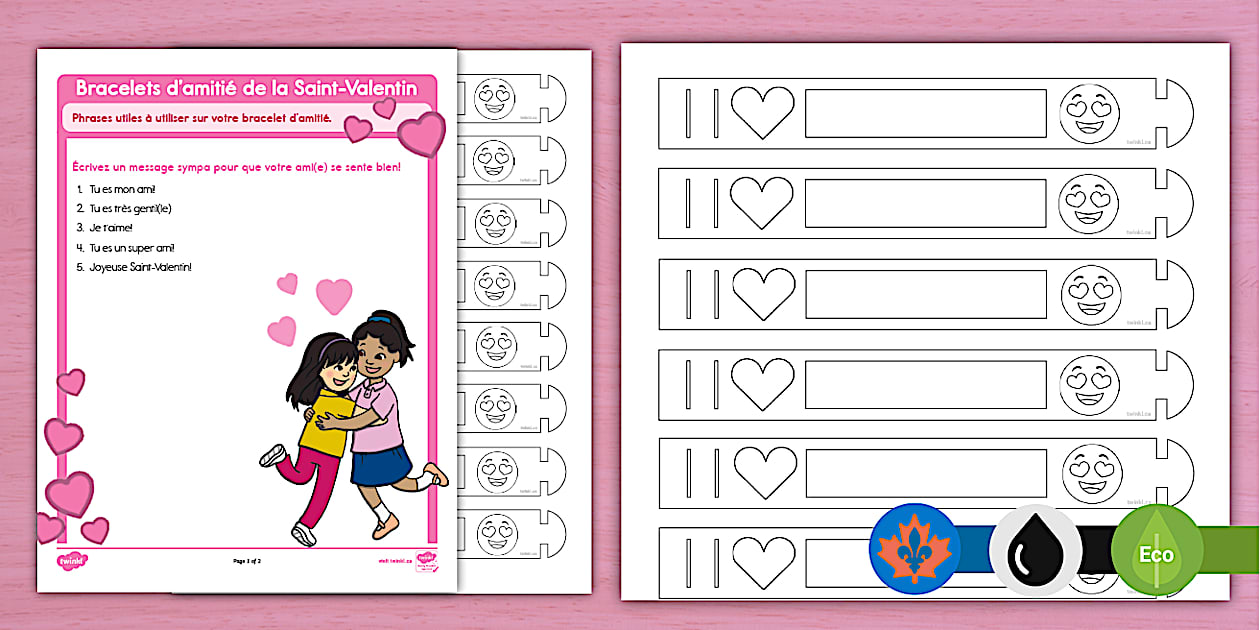 Friendship Wristbands French (teacher made) - Twinkl
