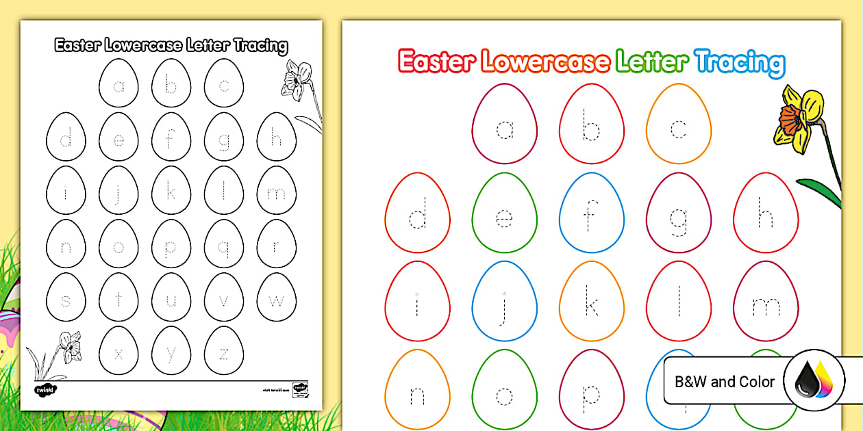 Easter Lowercase Alphabet Tracing Worksheet / Worksheet