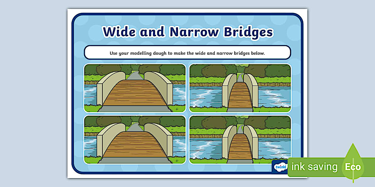 Wide and Narrow Bridges Modelling Dough Mat (teacher made)