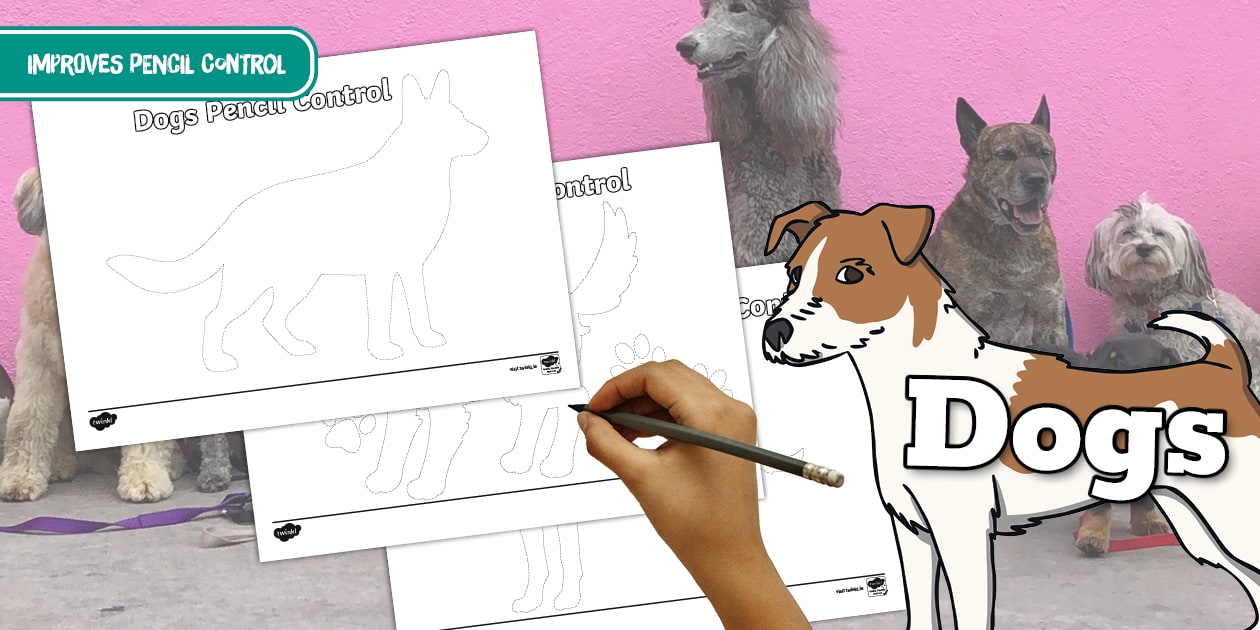 Dogs Pencil Control Worksheet