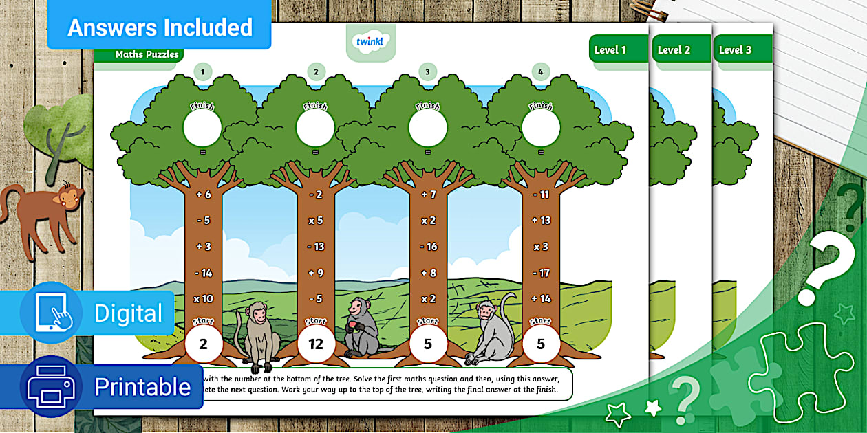 Mental Maths Tree Climb Puzzle - AL - Twinkl - Kids Puzzles