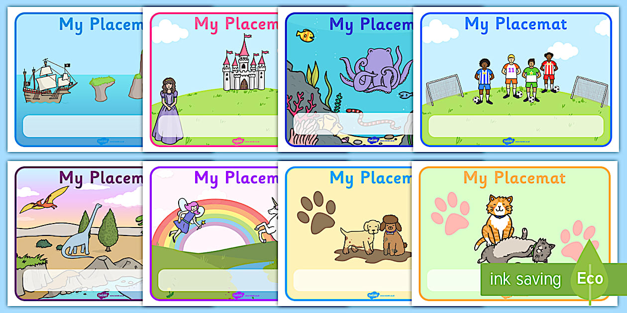 👉 Editable Table Placemat Templates - Lunchtime / Mealtimes