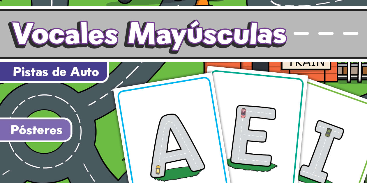 Vocales Mayúsculas |Póster|Pista|Escritura|Preescolar |PK| K