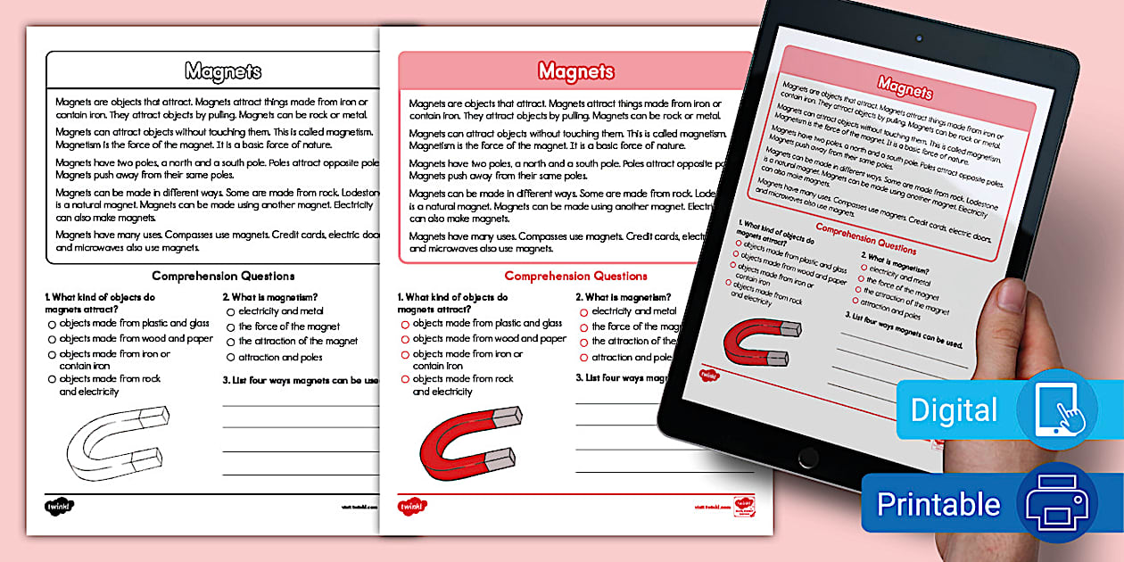 Second Grade Magnet Reading Passage | Grade 2 | Twinkl USA