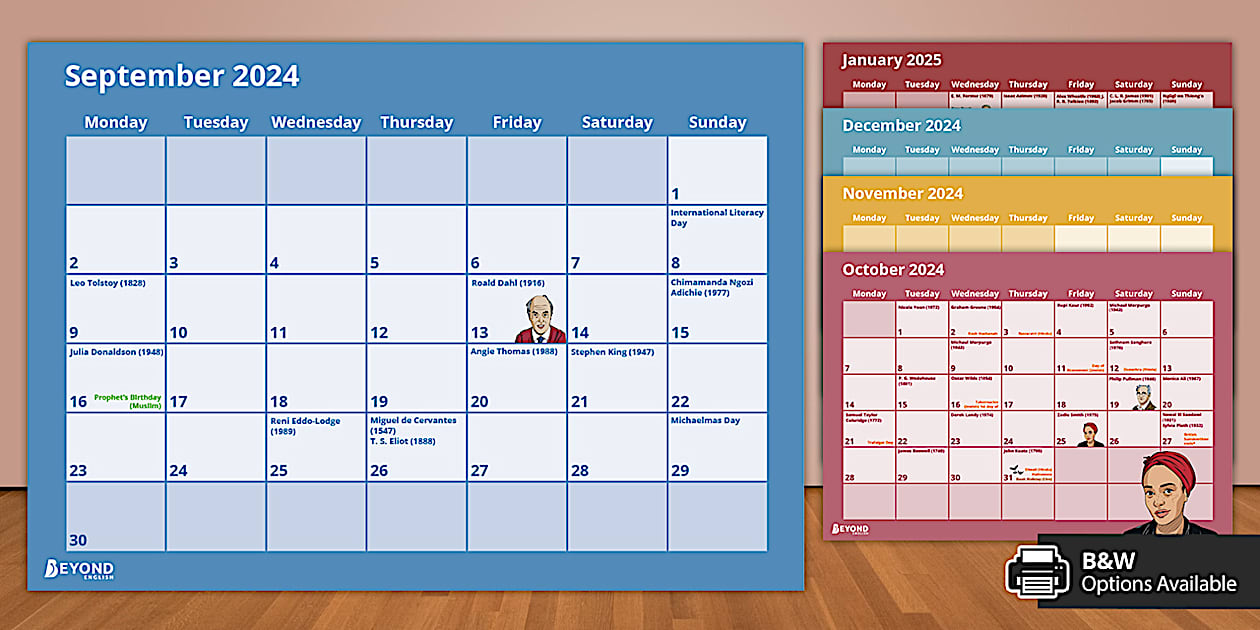 Literary Calendar | Famous Writer Birthdays | Beyond English