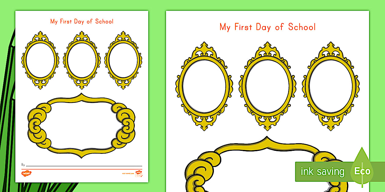 My First Day of School Activity Worksheet - Back to School - Twinkl