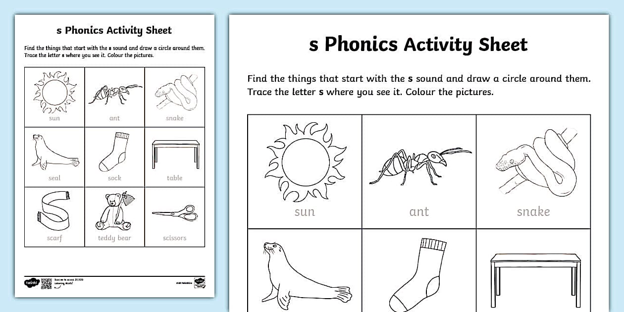 's' Phonics Worksheet | Teacher-Made Literacy Resources