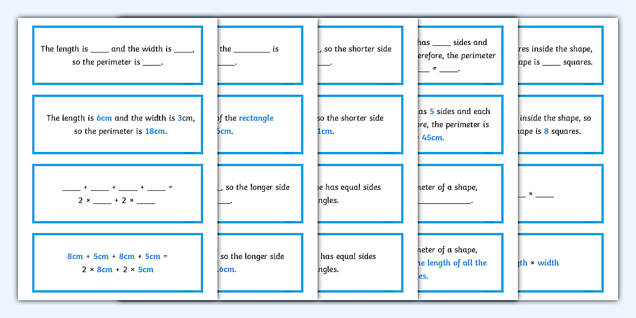 👉 Year 5 Perimeter and Area Stem Sentences - Twinkl