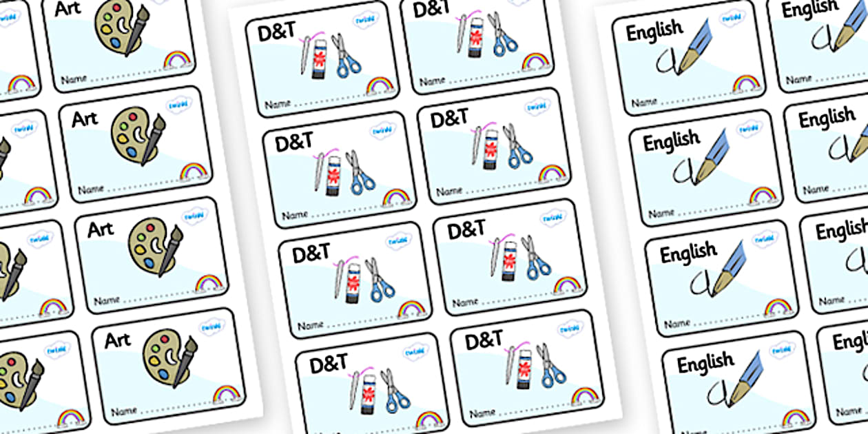 Rainbow Themed Editable Book Labels