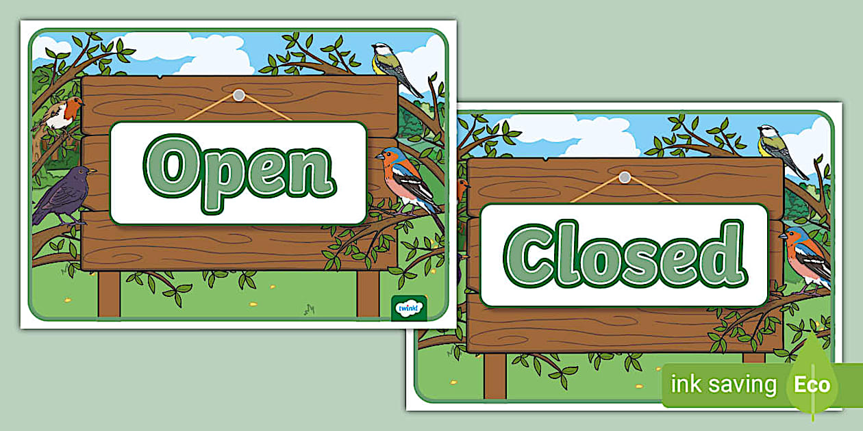 Birdwatching Open and Closed Signs | Twinkl (teacher made)