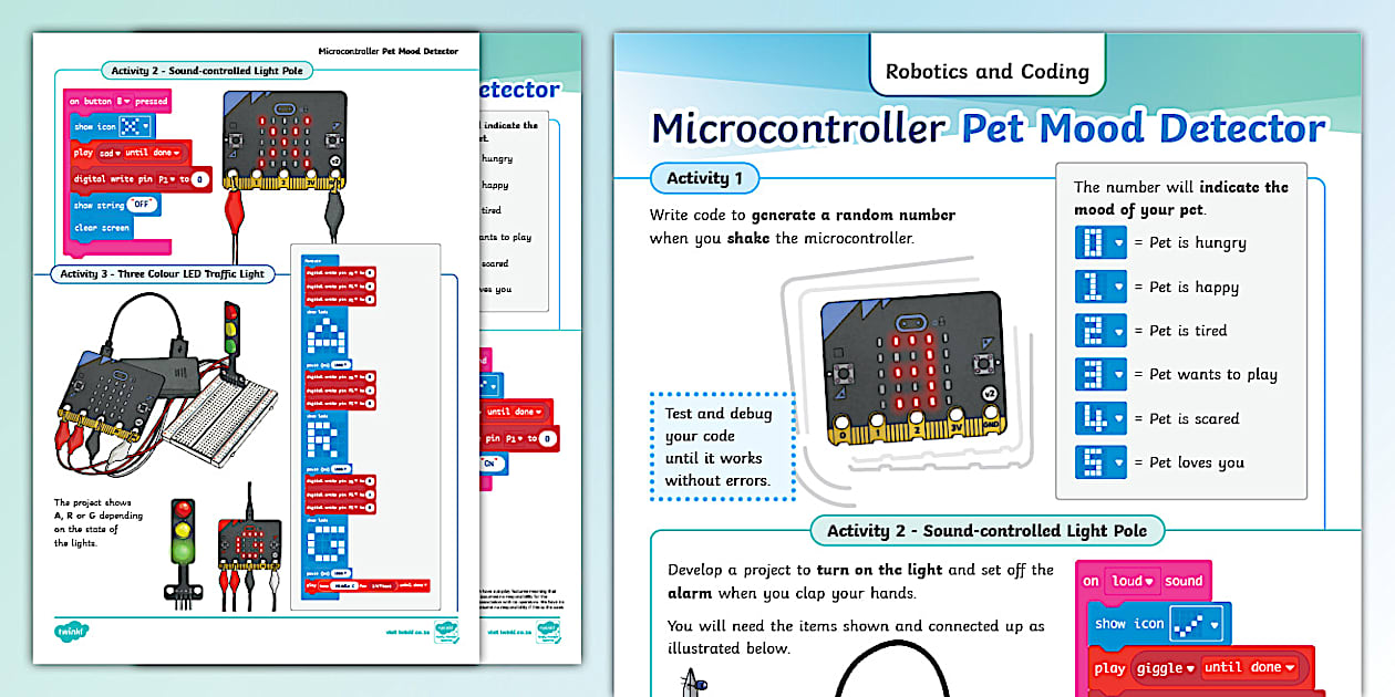 Robotics and Coding - Coding - Pet Mood Detector - Twinkl