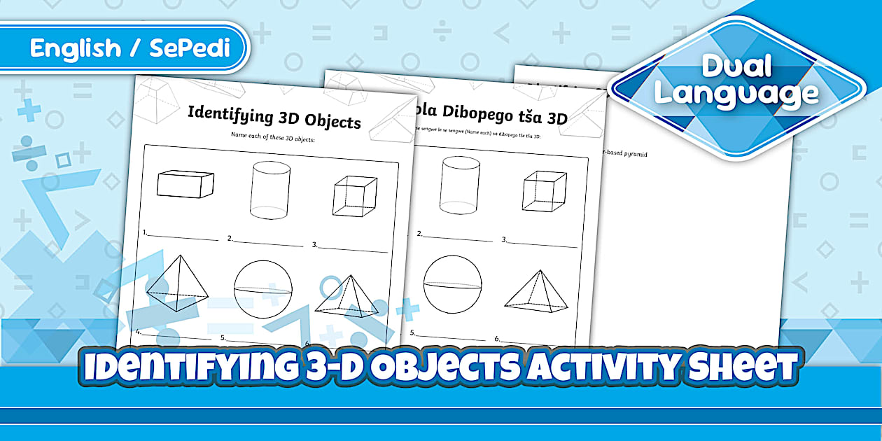 Grade 7 Maths Identifying 3-D Objects Sepedi/English