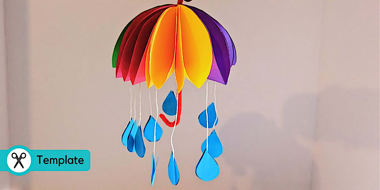 Paper Rainbow Umbrella | Summer Crafts (Teacher-Made)