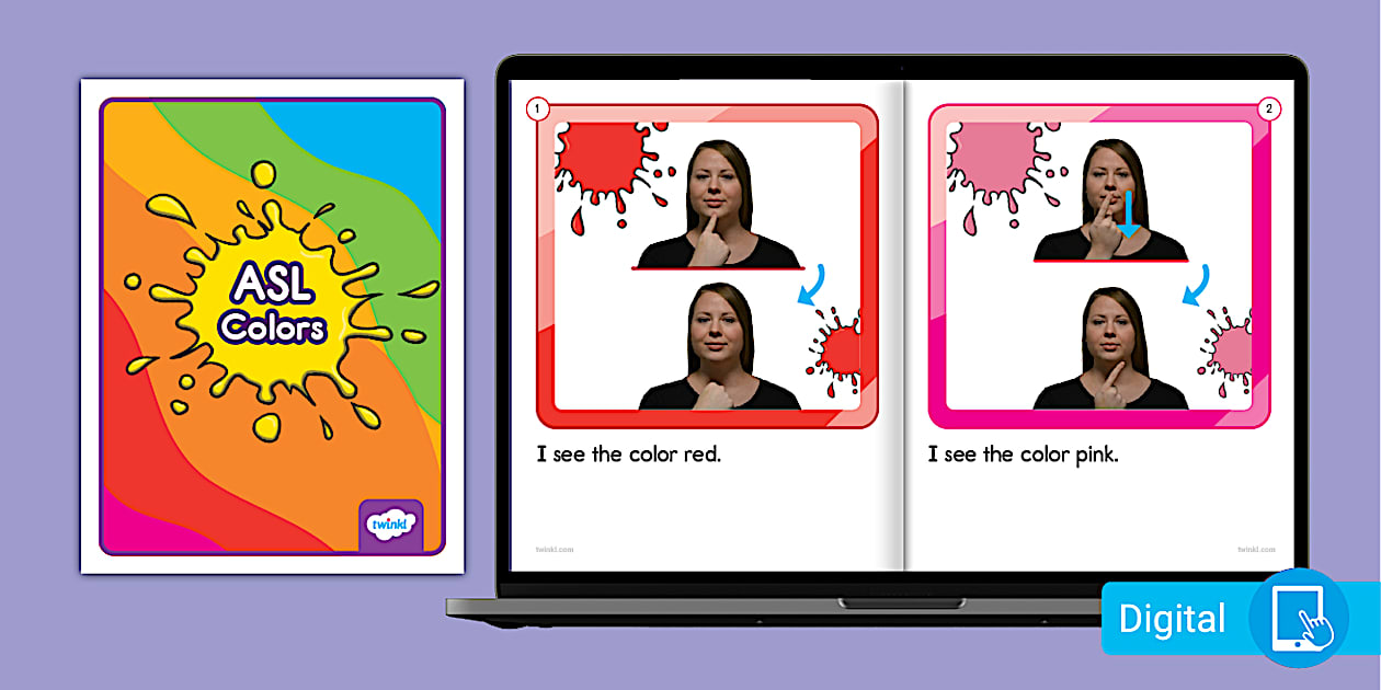 ASL Colors Emergent Reader eBook (teacher made) - Twinkl